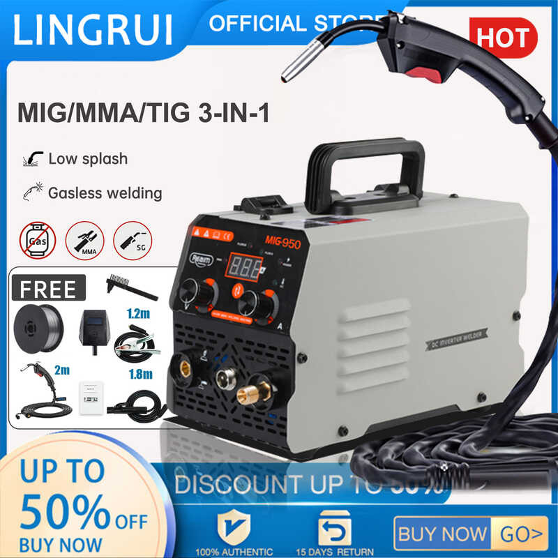Portable MIG Inverter Mig/Mma/Tig 3In1 Mig-950 220V High Quality Home ...