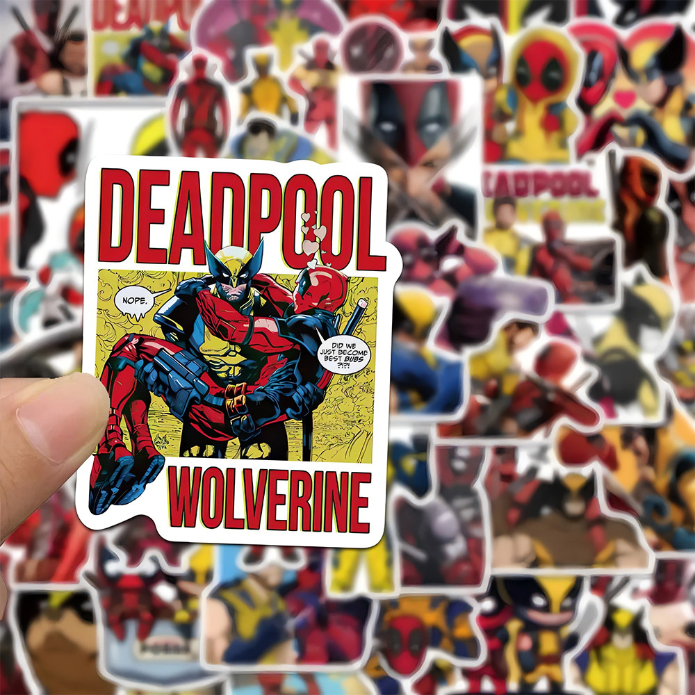 50PCS Cool Disney Deadpool Wolverine Stickers Movie Superhero Cartoon ...