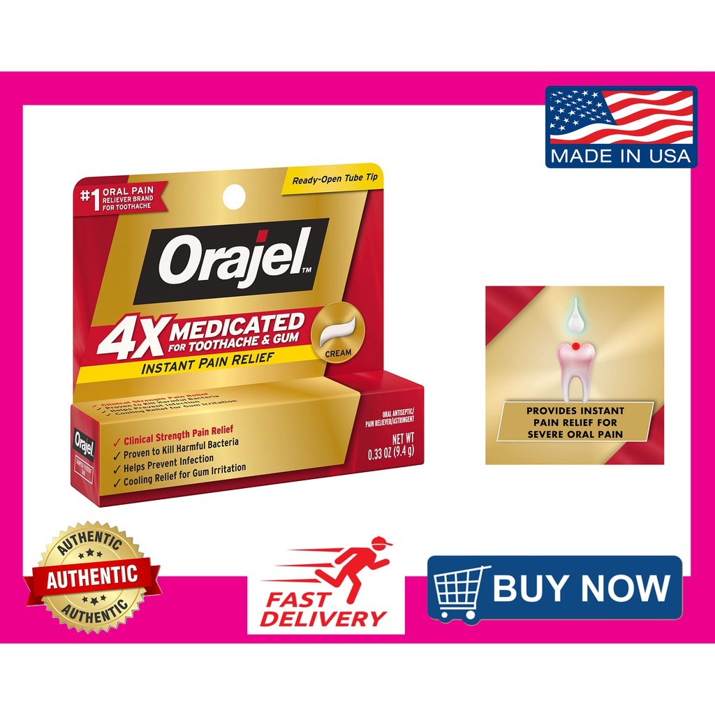Orajel Medicated for Toothache and Gum Irritation Instant Pain Relief ...