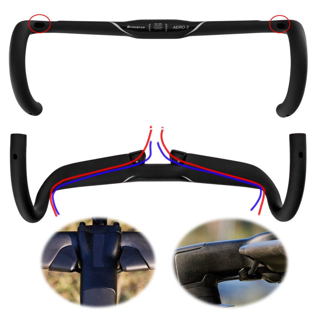 KOCEVLO Road Bike Carbon fiber handlebar internal routing bicycle Aero ...