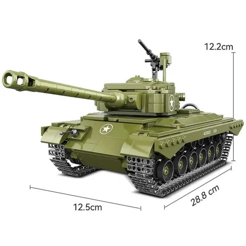 89 764Pcs Military M26 Tank Building Bloc Army Ww2 Bric Weapon Soldier ...