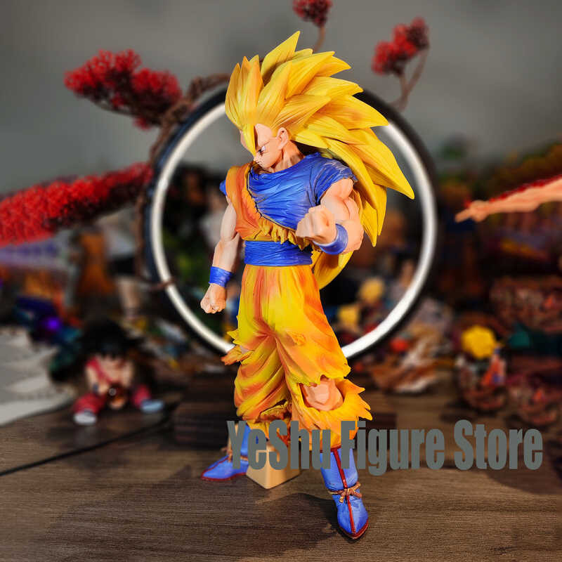 Ff 31Cm Dragon Ball Z Goku Anime Figure PVC Ssj3 DBZ Super Saiyan 3 ...