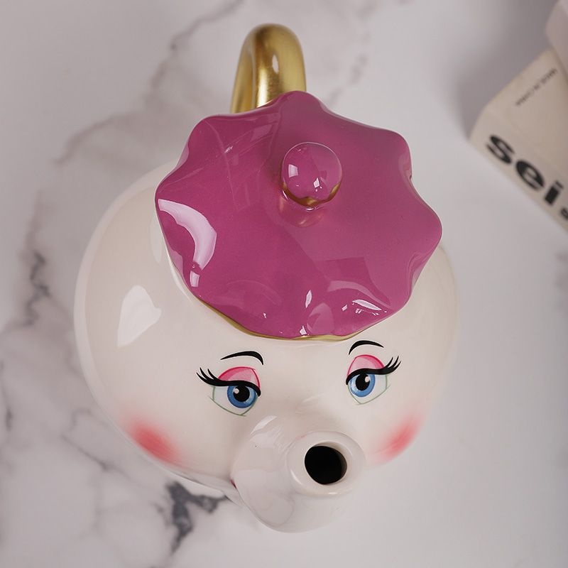 COD Cartoon Ceramic High-Looking Beauty And The Beast Teapot Mrs ...