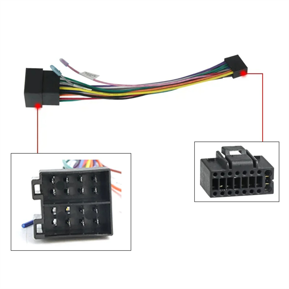 16 Pin ISO Cable 1Pcs Auto Universal Wiring Harness Female Car Radio CD ...