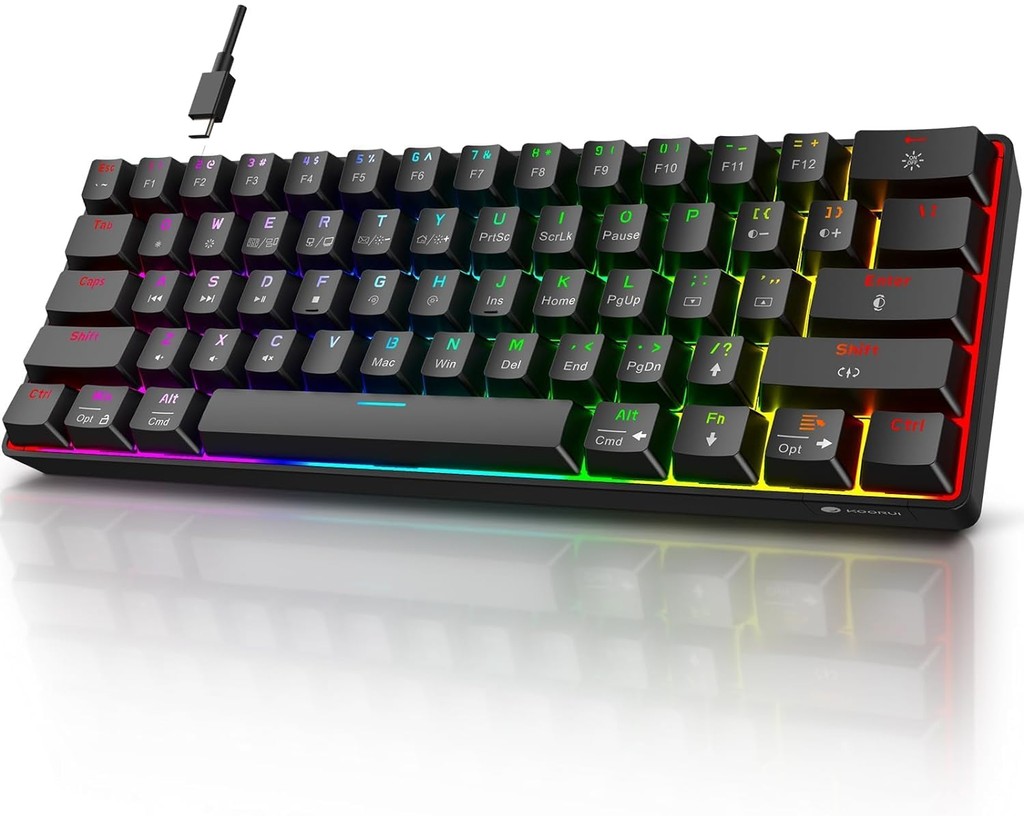 Zeus 61 Key Wired Type C Mechanical Keyboard With Blue Switch RGB ...