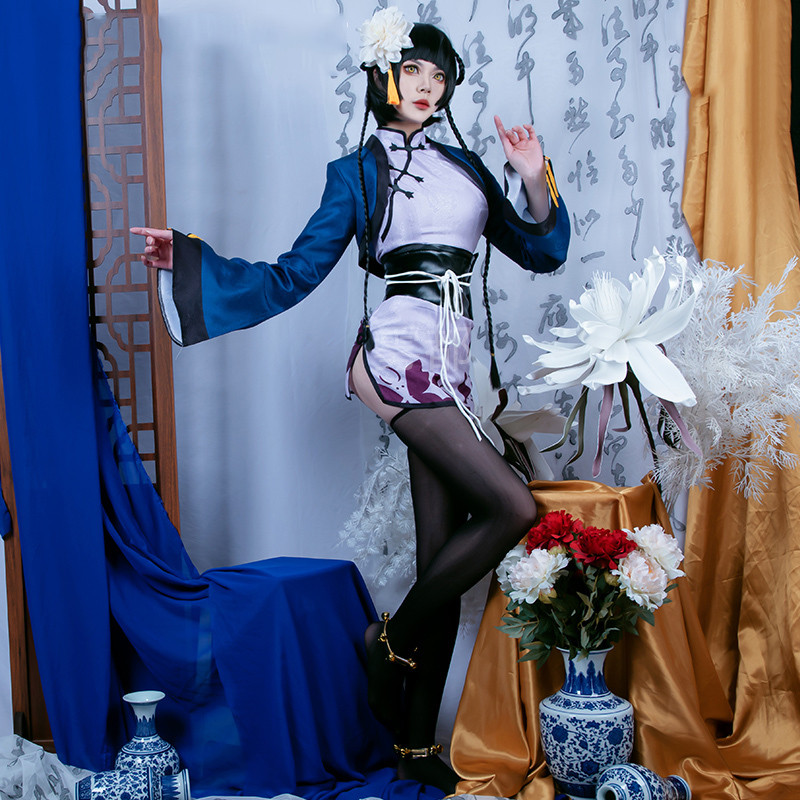 §ˉ Anime Black Butler Ran Mao Cosplay Costumes Cheongsam Wig Halloween ...