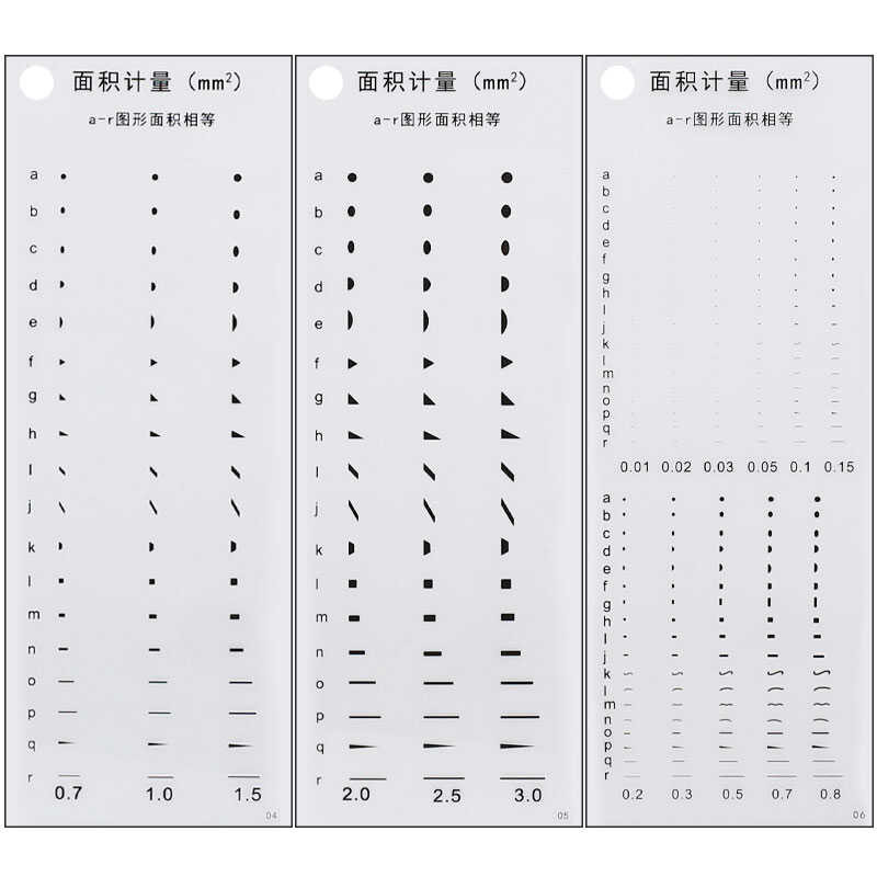 10 PCS Transparent Film Gauge Point Calibration Ruler for Measure Inner ...