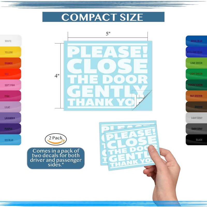 Vinyl Sticker RIDESHARE Logo (2-piece set) Please gently close the door ...