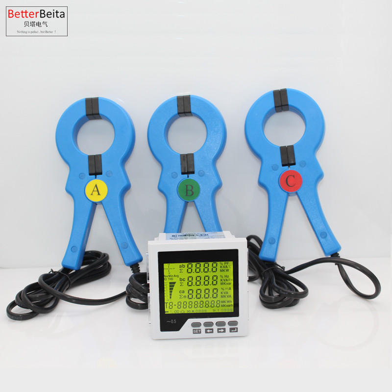 100A - 1000A 3 phase kwh panel meter with energy clear function with ...