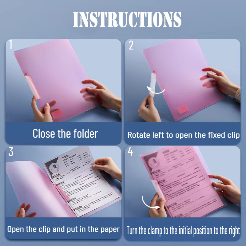 A4/Long Rotate File Folder Paper Organizers Waterproof PP Material ...