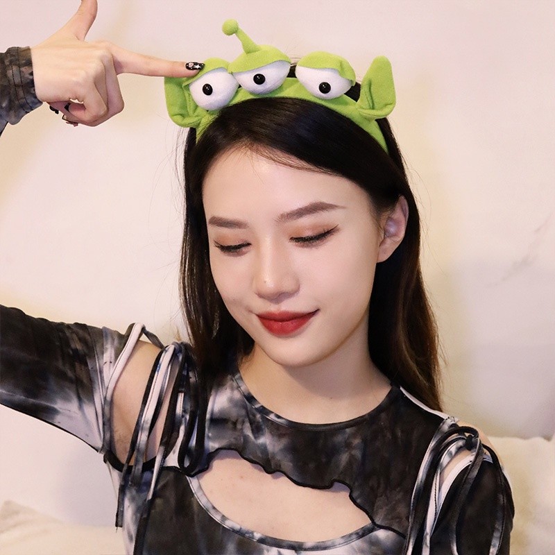 Halloween Plush Headband Cute Cartoon Mask Three-Eyed Shrek Glasses ...
