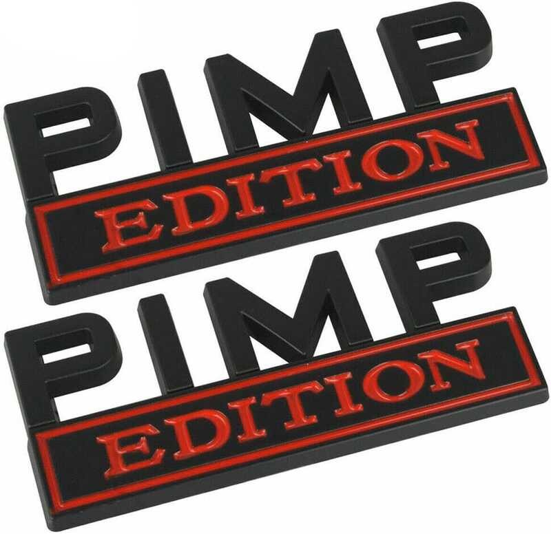 Pack 3D 2 Metal Pimp Edition Emblem Car Side Rear Front Hood Trunk Door ...