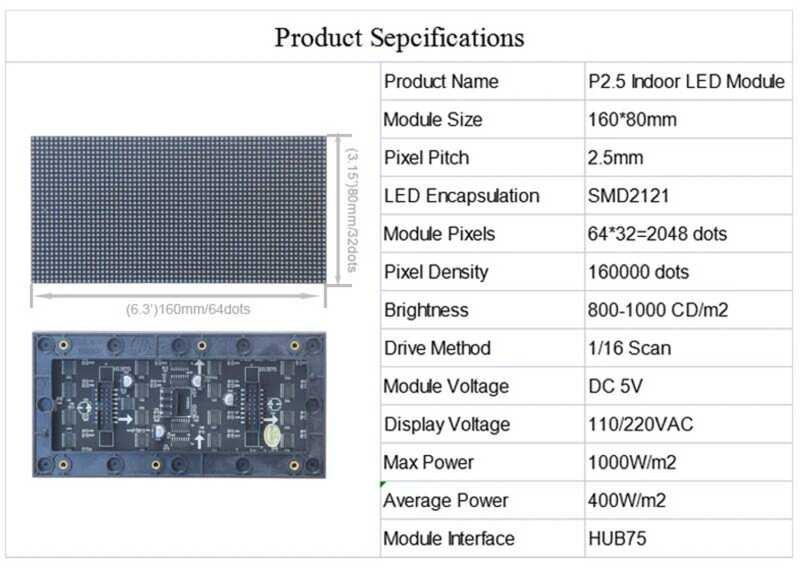 860 P2.5 Pin2dmd Module 64*32Dots Indoor RGB Full Color LED Panel Use ...