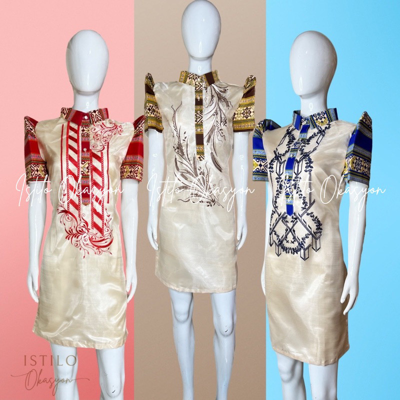 Modern Filipiniana Ethnic MC Dress with Embroidery Design | Shopee ...