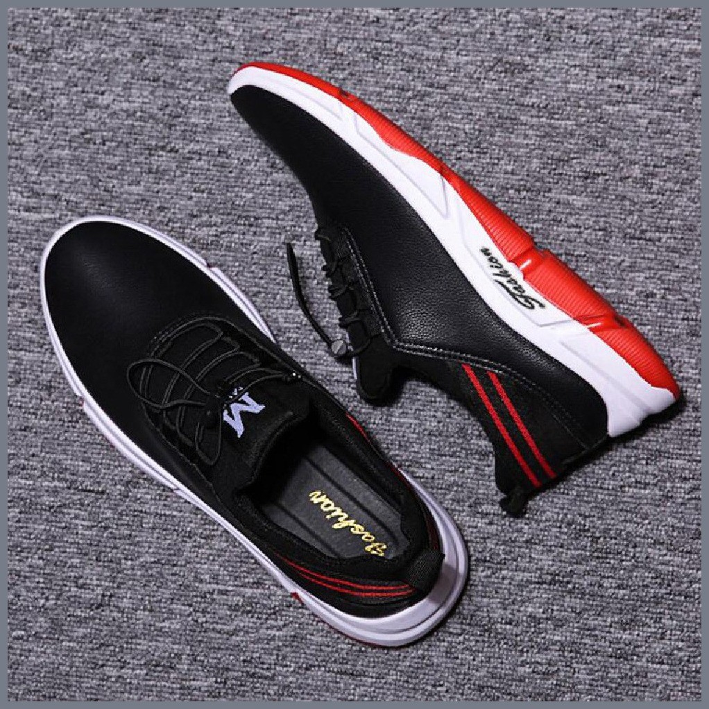 Fashion PM Korean Style PU Leather rubber shoes red ( This shoes is for ...