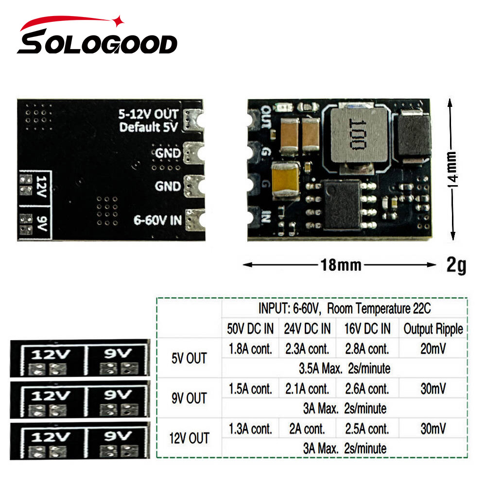 SoloGood MICRO BEC 6-60V TO 5V/9V/12V-ADJ 18*14mm for RC Model Airplane ...