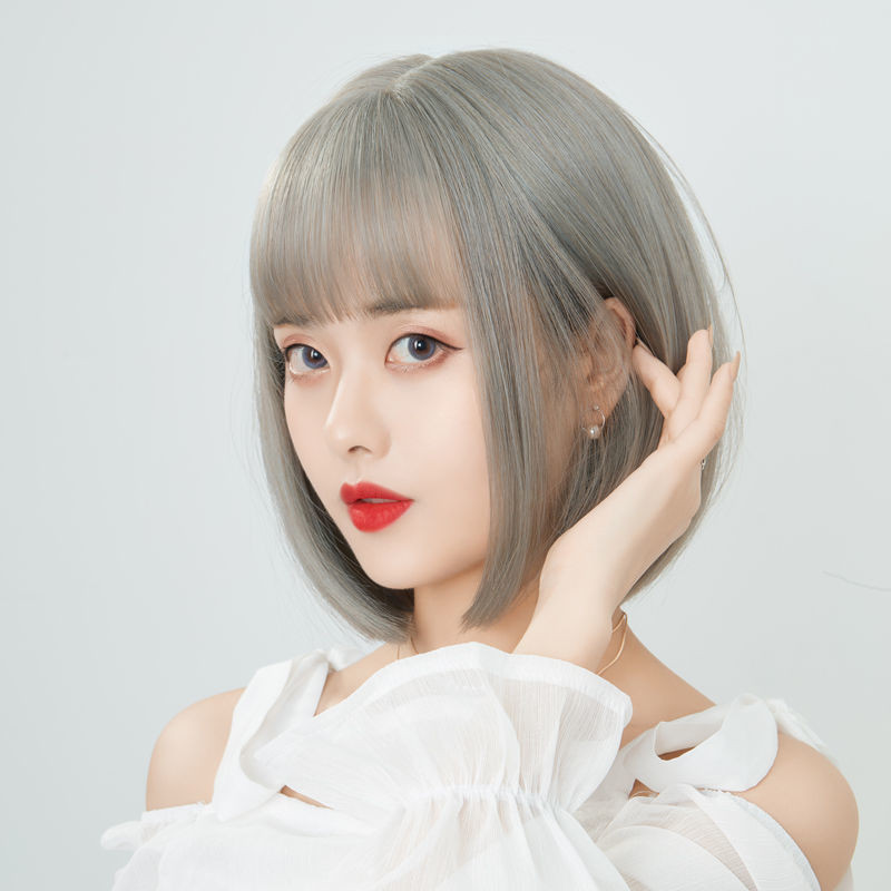 Wig Female Short Hair Bobo Korean Bobo Head Round Face Influencer Face ...