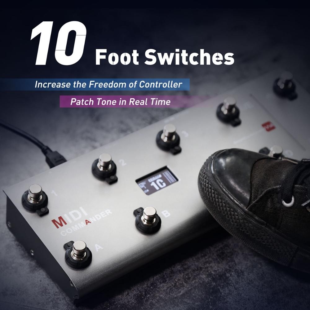 MeloAudio MIDI Commander Guitar Portable USB MIDI Foot Controller With ...