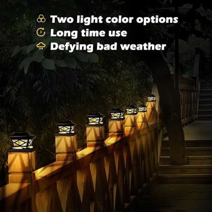 Head Solar Column Light 4-6inch Universal Wooden Column Light for Home ...
