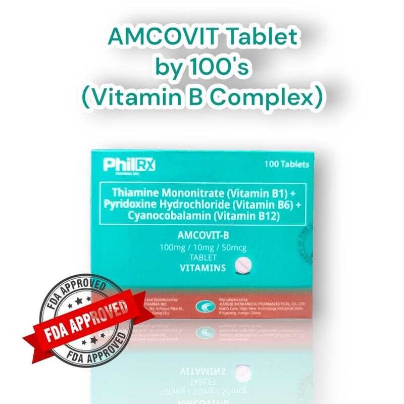 Amcovit-B VITAMIN B1+B6+B12 100 TABLETS Supplement Healthcare Dietary ...