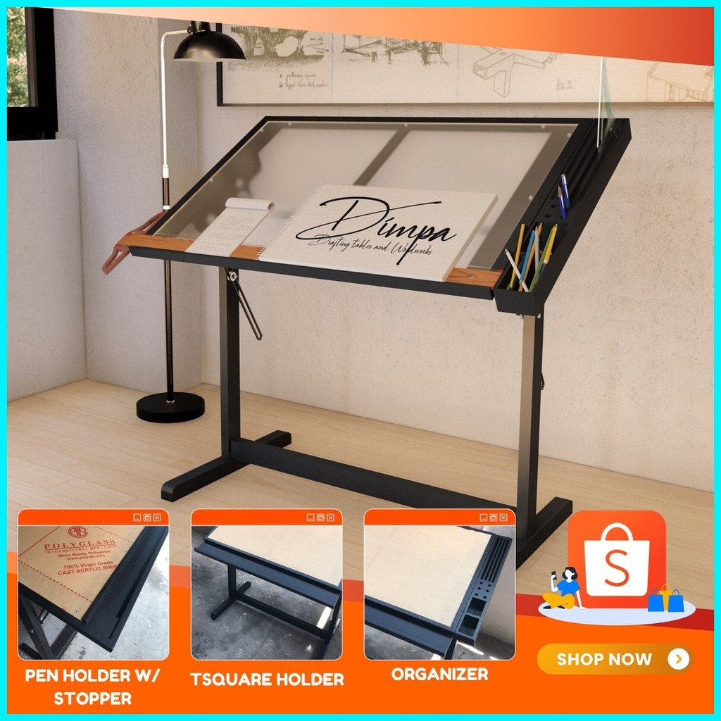 ON HAND! DIMPA ACRYLIC & WOOD DRAFTING/DRAWING TABLE FOR ARCHITECTURE ...