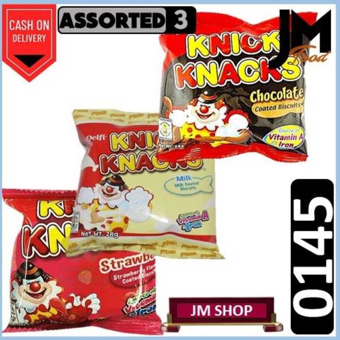 Fg-0145 JM Foods |3 PCS Knick Knacks Coated Biscuit 21G Chocolate Milk ...