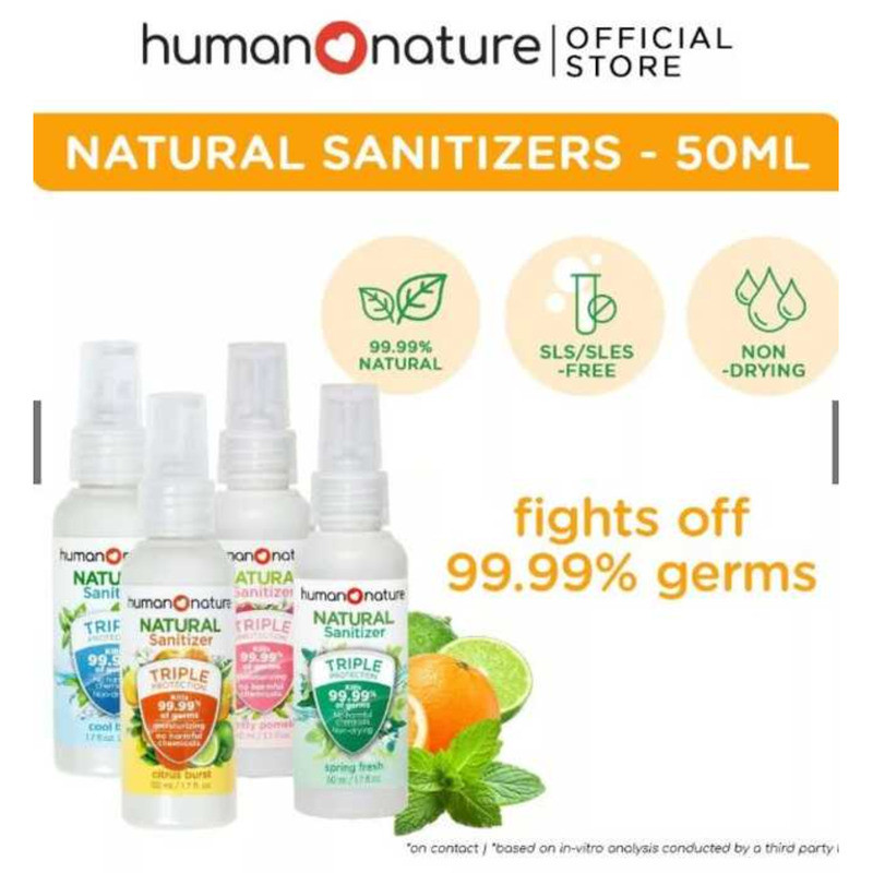 Human Nature Natural Spray Sanitizer 50Ml (No Harmful Chemicals) 910 ...