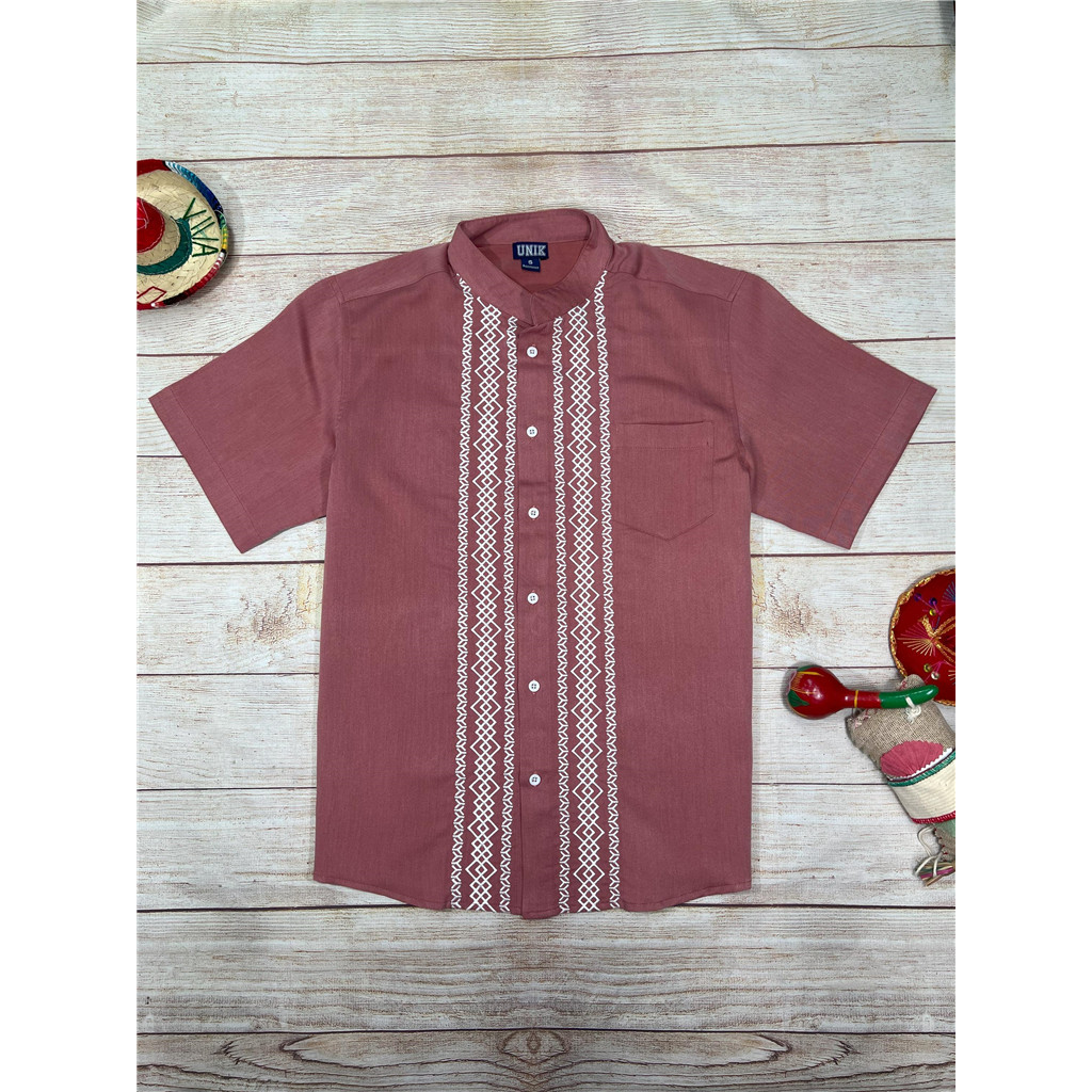 Unik Premium Adult Guayabera Floral Shirt with Short Sleeves, Button ...