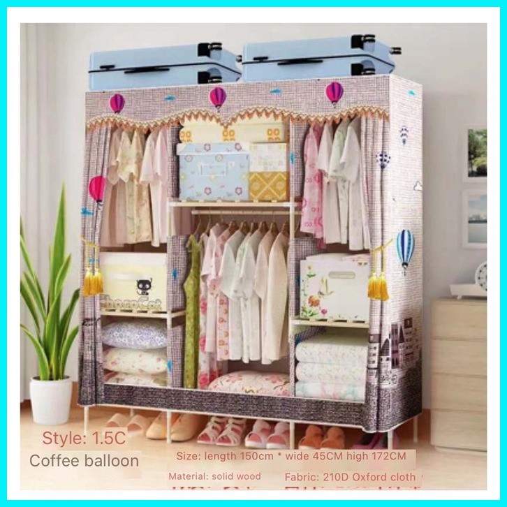 Curtain head with lace wardrobe 3D Pattern Solid wood frame wardrobe ...