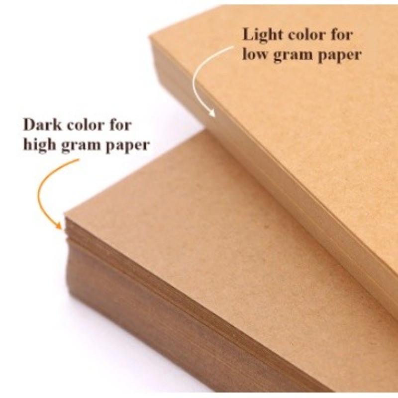 50 Sheets Kraft Letter Paper Printable Brown Paper Premium Board Blank ...