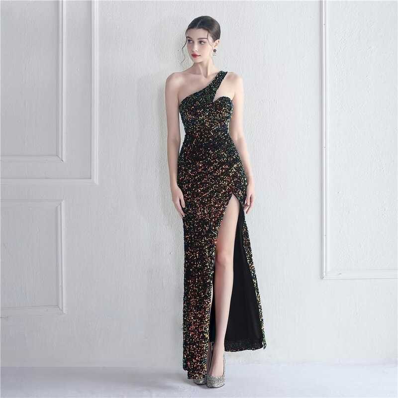 COD Evening Dress Women's New Banquet Sequin Fishtail Prom Party Dress ...