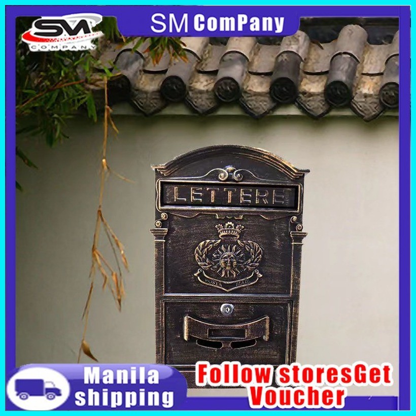 Letter Mailbox Post Box with Waterproof and Lockable Box with European ...