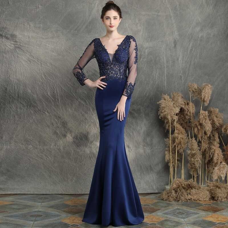 Poems Songs Double-V Mermaid Evening Dress prom gowns Formal Party ...