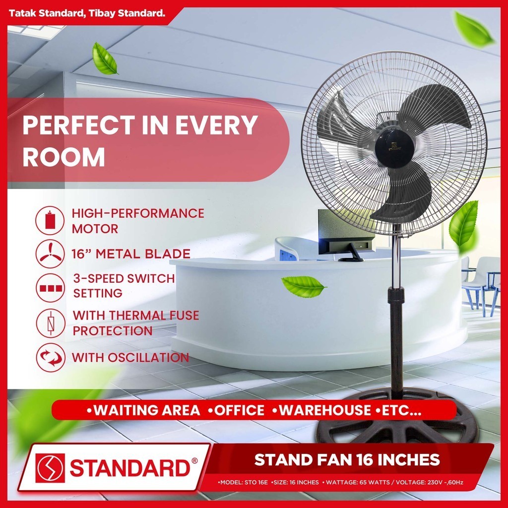Standard Electric Fan Stand 16 Inches Metal Blade - Yellow Elephant ...