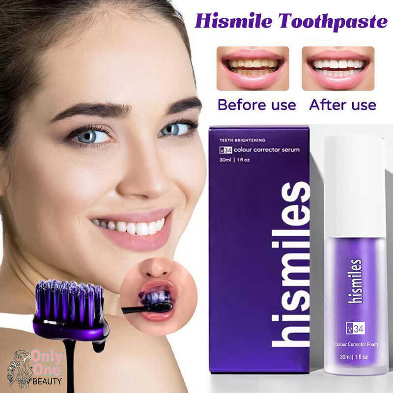 Hismile V34 Purple Teeth Whitening Toothpaste smileease high-speed ...