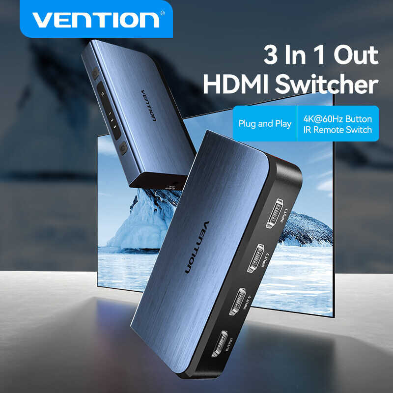 Vention Splitter Adapter 3 In 1 Out Multiport Port Hub Spliter Audio ...