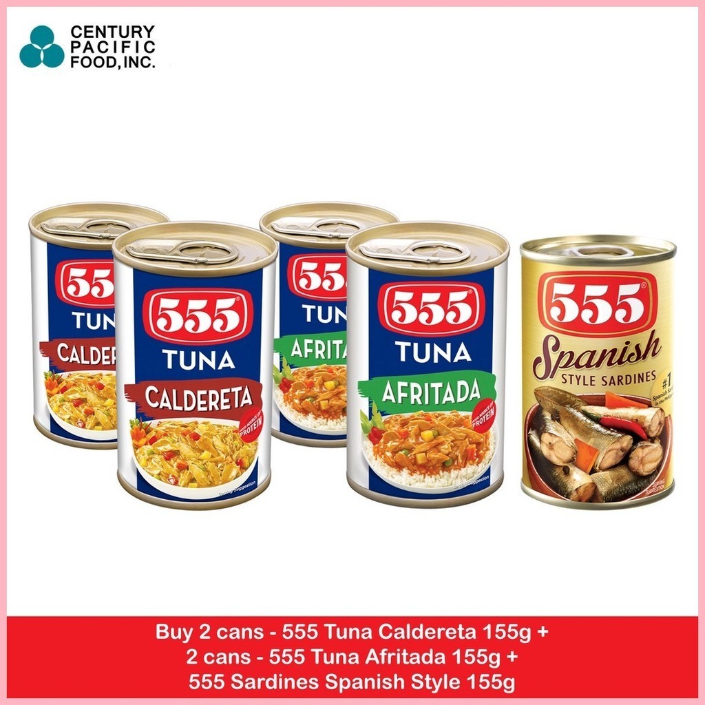 555 Tuna Caldereta 155g x 2 + 555 Tuna Afritada 155g x 2 + 555 Sardines ...