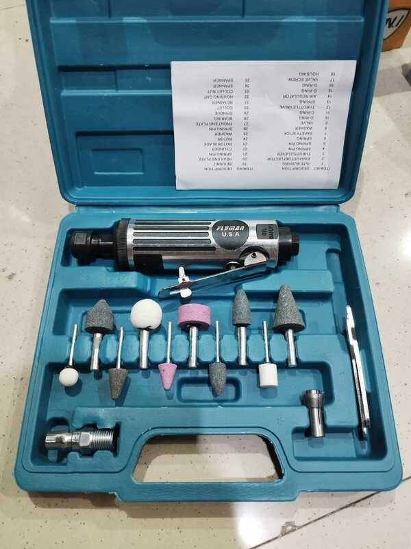 Air Pneumatic Die Grinder/ PORTING TOOL SET HEAVY DUTY FLYMAN U.S.A ...