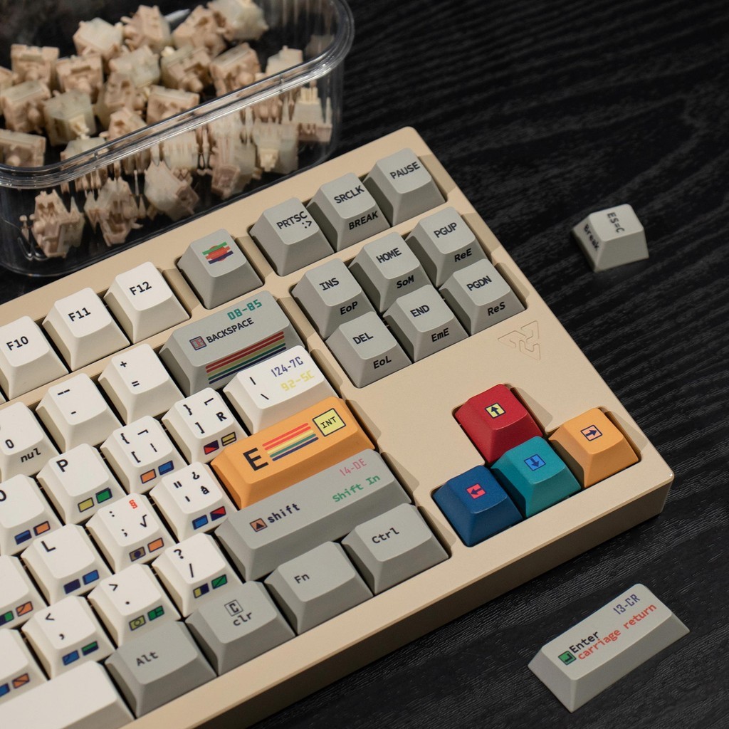 Rainbow R2 Side Print Retro Keycap Cherry Profile 147 Keys Thicken PBT ...