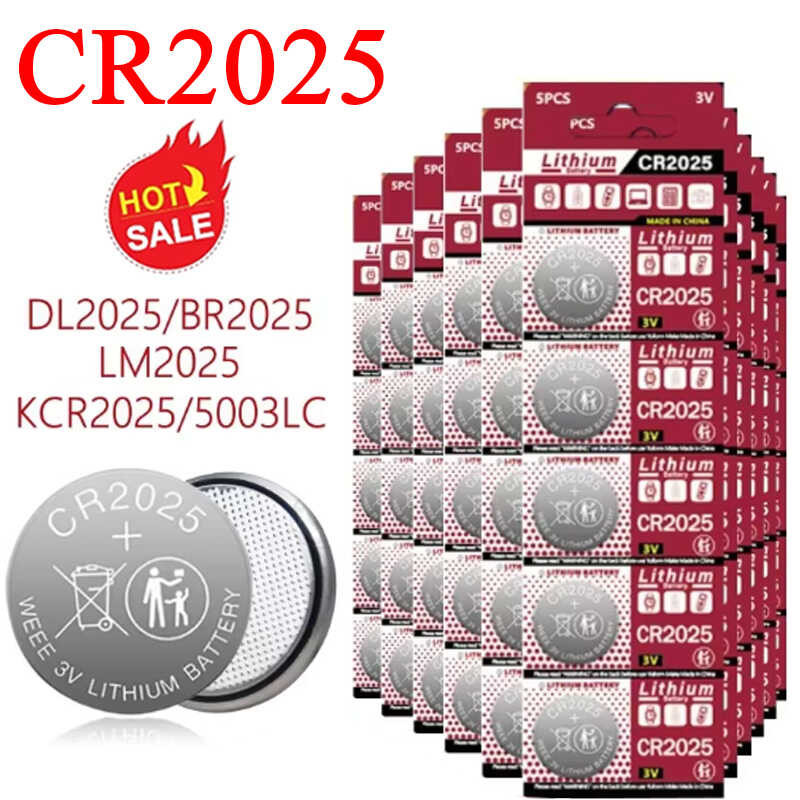 10Pcs 3V Cr2025 Lithium Button Battery Dl2025 Br2025 5003Lc Lm2025 CR ...