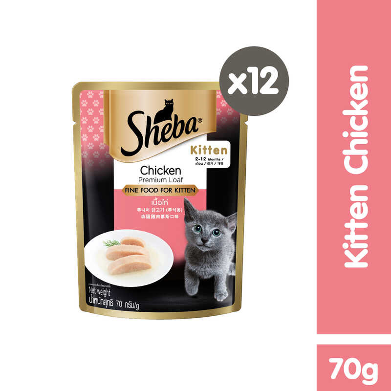 SHEBA – Cat Food for Kitten in Chicken Flavor, 70g (12-Pack) | Shopee ...