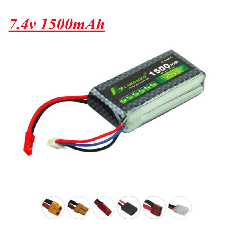 Lipo 1500mAh 7.4V Battery For RC Car Drone Helicopter Parts 2s Lithium ...