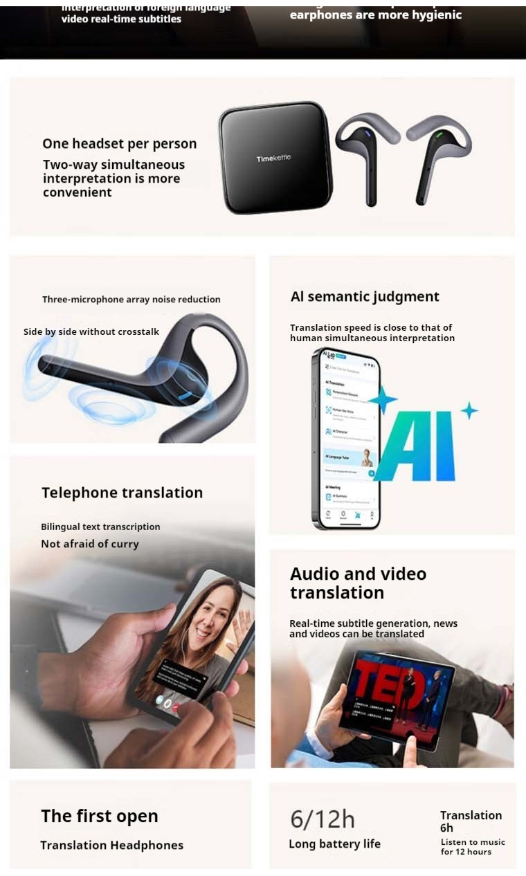 Timekettle W4 Pro Simultaneous Translation Headset Simultaneous Real ...