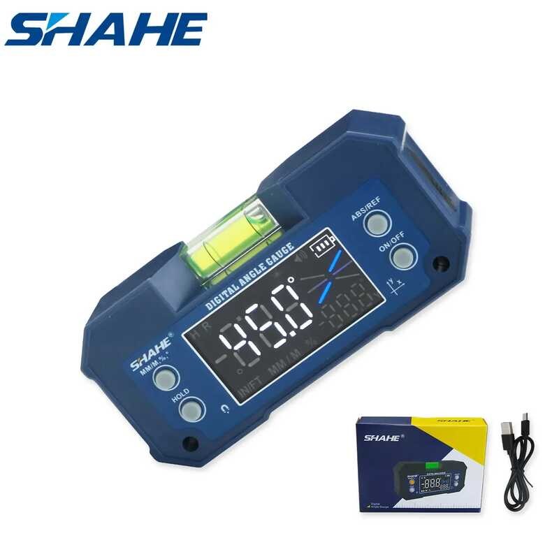 SHAHE Dual Axis Protractor Incometer Rechargable Digital Angle Finder ...