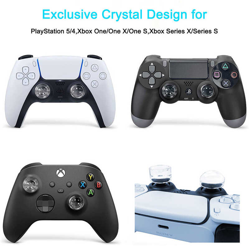 Crystal ∮ Clear Thumb Stick Grip Cap For Ps5 Ps4 Xbox Series Controller ...