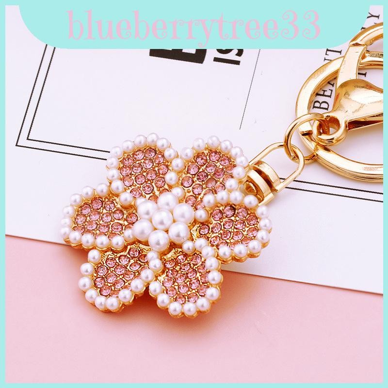 Pearl Flower Charming Keychain In Pink Yellow And Blue Perfect For ...