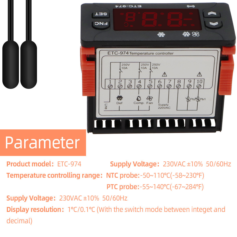 Etc-974 Thermoregulator Temperature Controller Refrigerator Defrosting ...