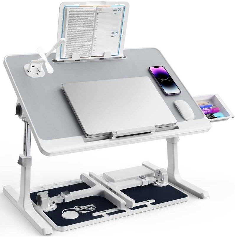 Dgear Bed Laptop Desk, Height Adjustable Laptop Desk With Drawers ...
