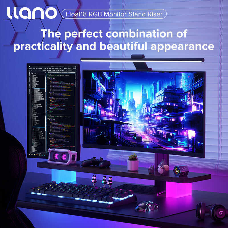 RGB LLANO Ღ With Light Screen Increased Shelf Computer Rack Desktop ...