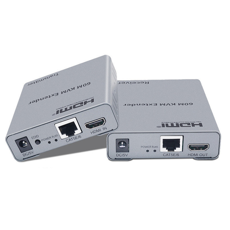60M USB KVM HDMI Extender over Cat5E Cat6 RJ45 Ethernet Cable 1080P ...